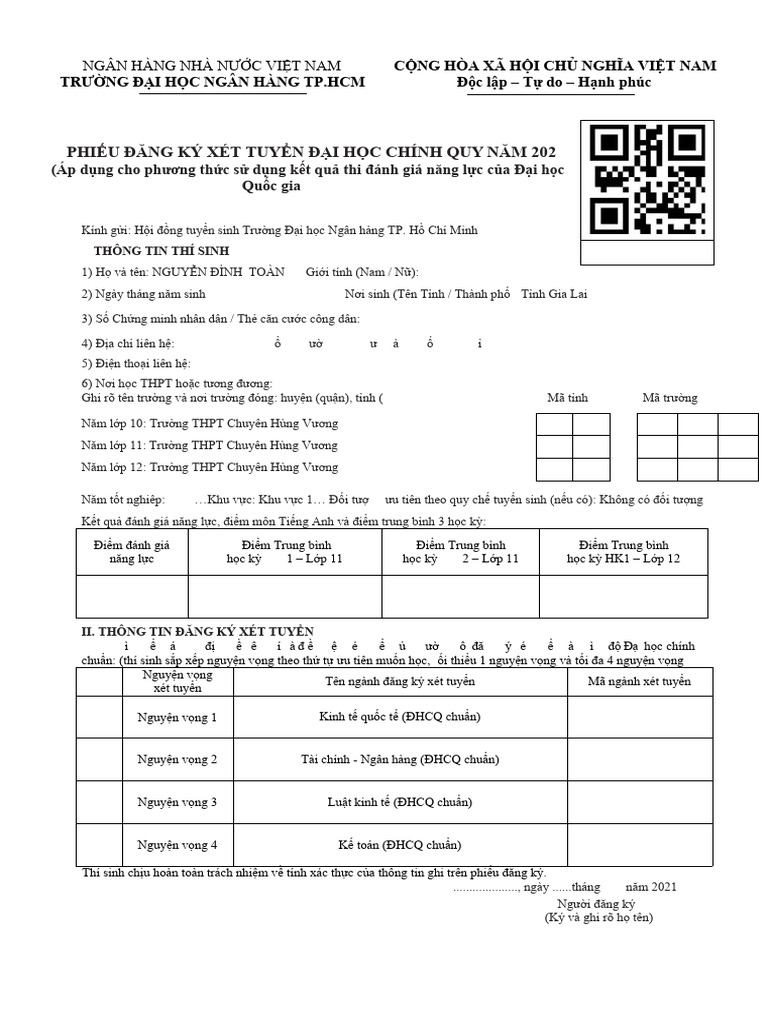 Phieu Dang Ky 61169 | PDF