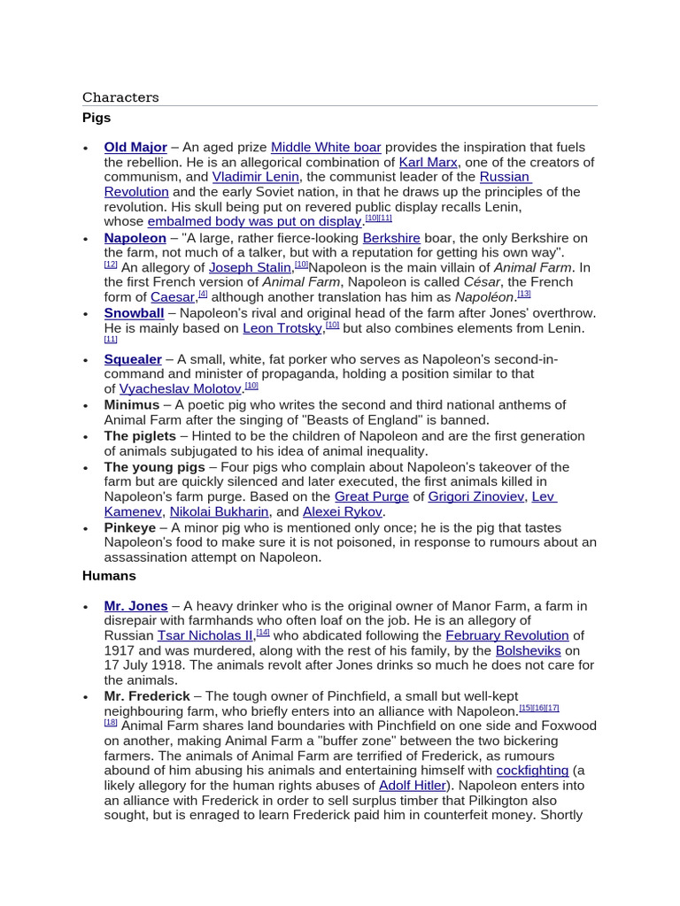 Parallels in Animal Farm | PDF