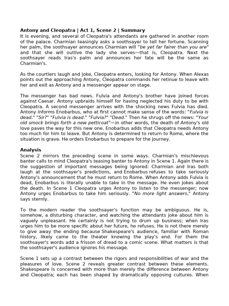 Summary and Analysis of Act 1 Scenes 3-5 and Act 2 Scene 1 | PDF | Mark ...