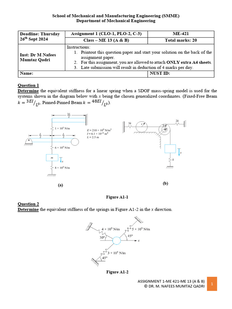 ME 421-ME 13 (A & B)-Assignment 1 | PDF