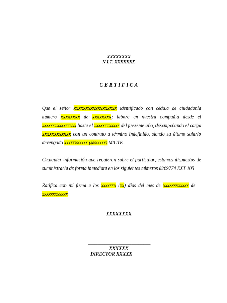 Certificado de Retiro Laboral | PDF