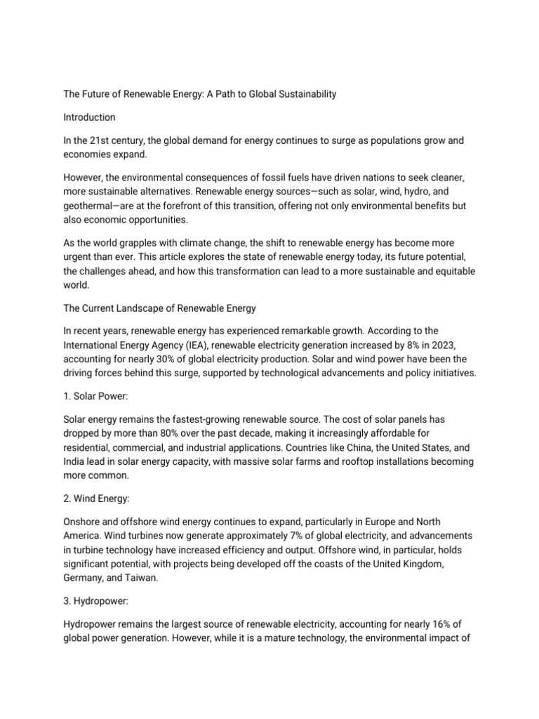 Renewable Energy | PDF | Renewable Energy | Wind Power