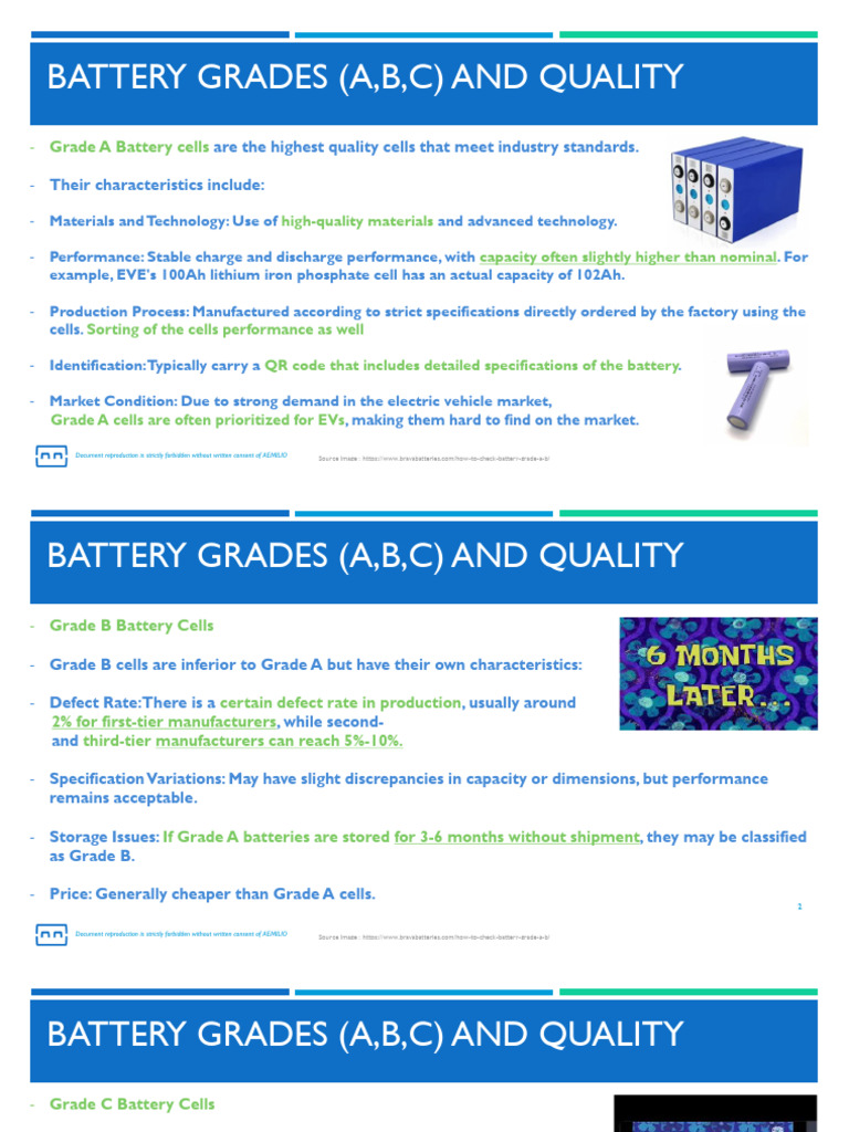 EV Battery Grades - Definitions and Ranking | PDF | Electric Vehicle ...