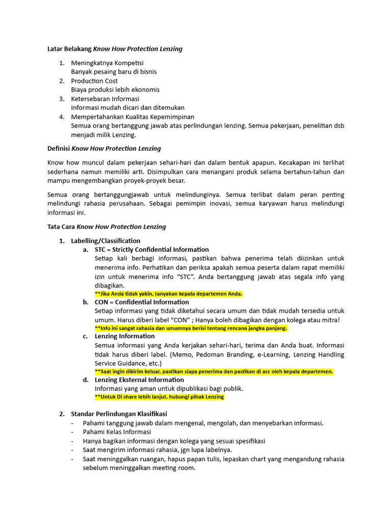 Know How Protection Lenzing | PDF