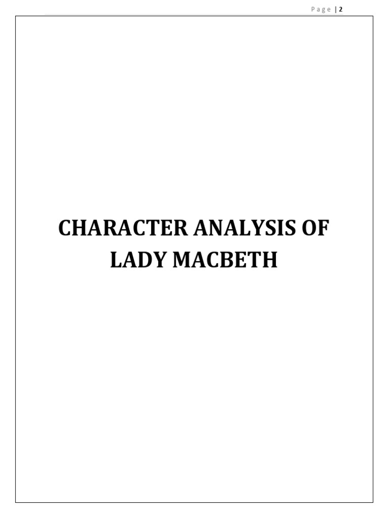 Character Analysis of Lady Macbeth | PDF
