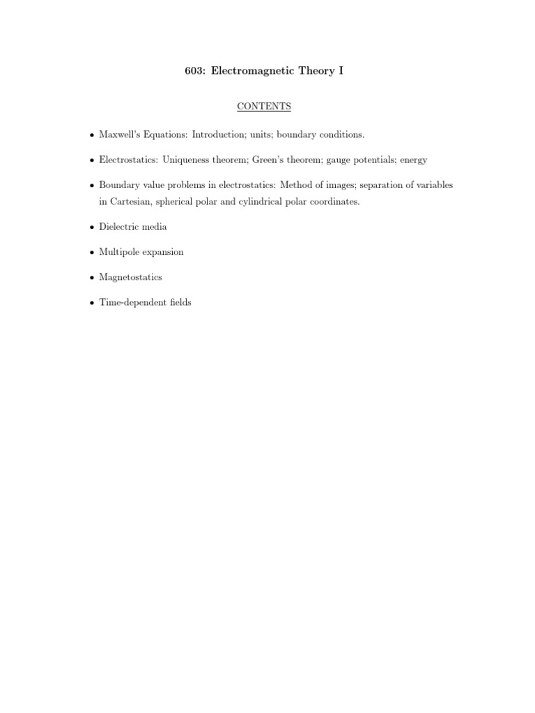 Electromagnetic Theory Overview | PDF | Maxwell's Equations | Permittivity