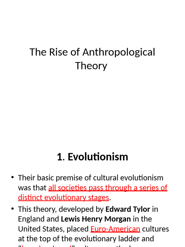 Chapter No. 4 The Rise of Anthropological Theory | PDF | Franz Boas ...