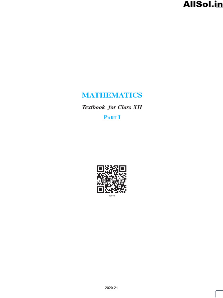 Class 12 maths 1 Index | PDF | Matrix (Mathematics) | Determinant