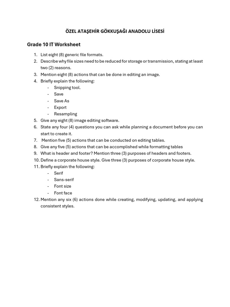 1st_Semester_Finals_Grade_10_Work_Sheet | PDF