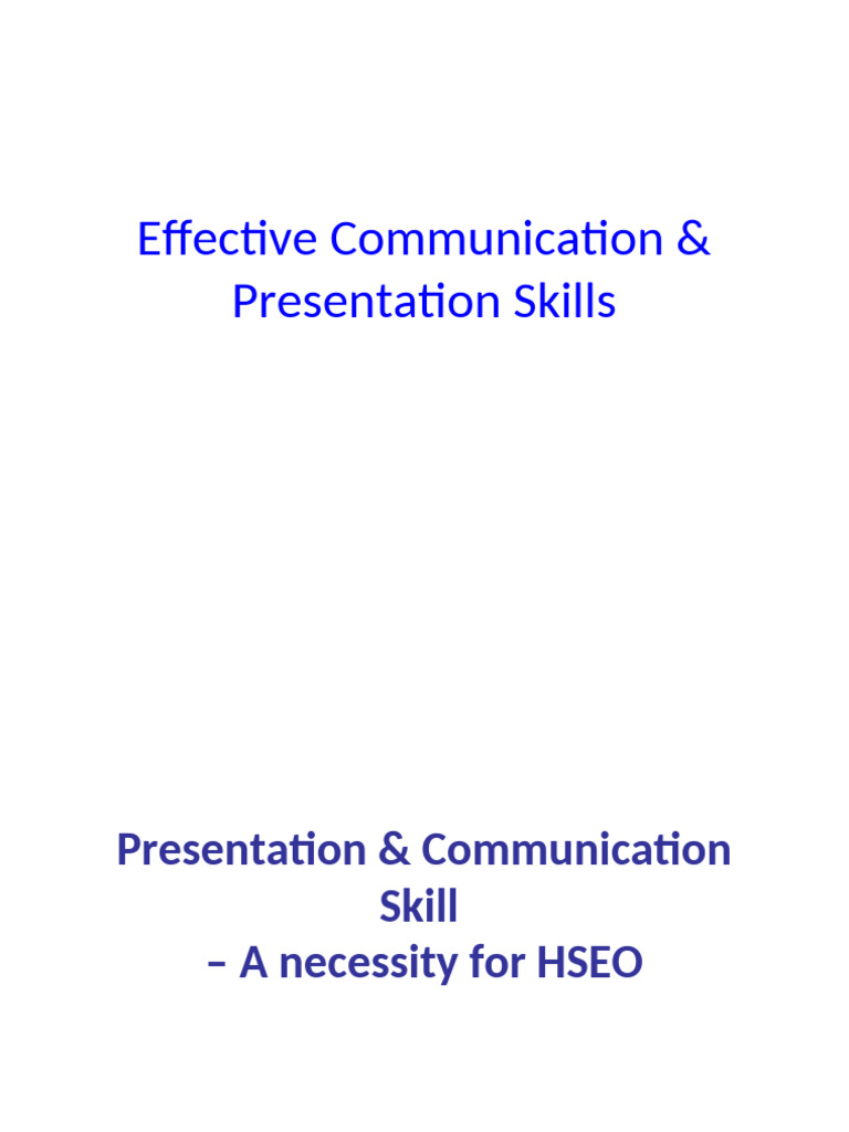 6 Effective Presentation & Communication Skill | PDF | Communication ...