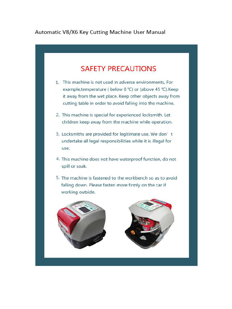 How To Use Automatic v8 x6 Key Cutting Machine | PDF