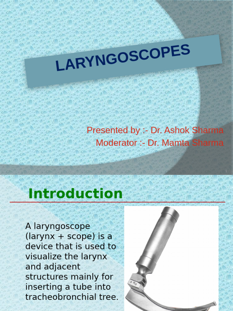 Overview of Laryngoscope Types and Uses | PDF | Clinical Medicine