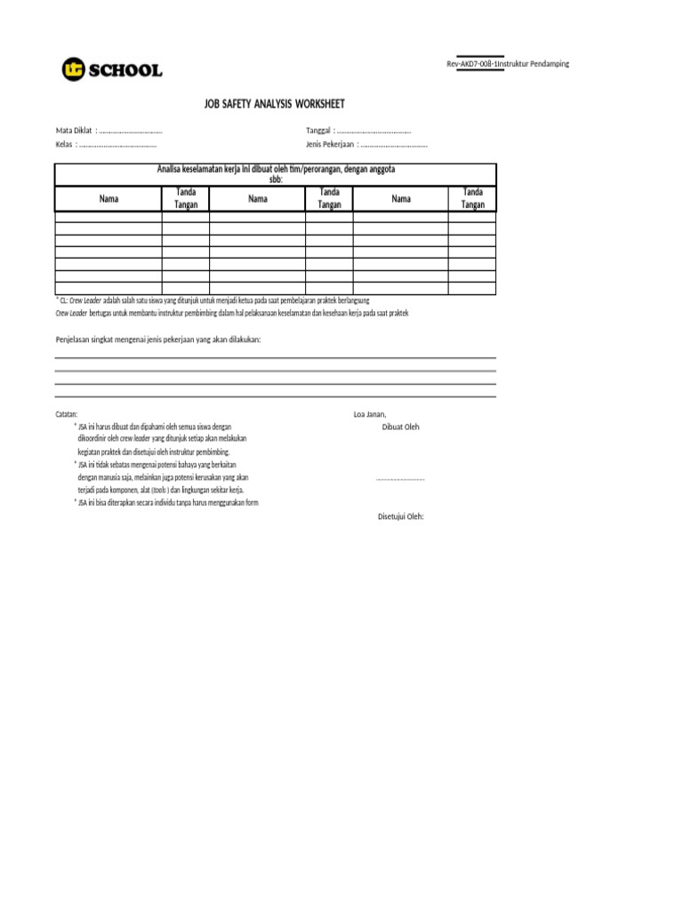 FORM JSA | PDF