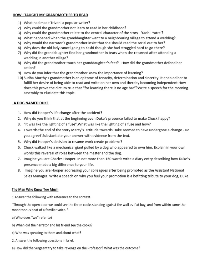 English Revision Sheet - Class 9 | PDF | Poetry