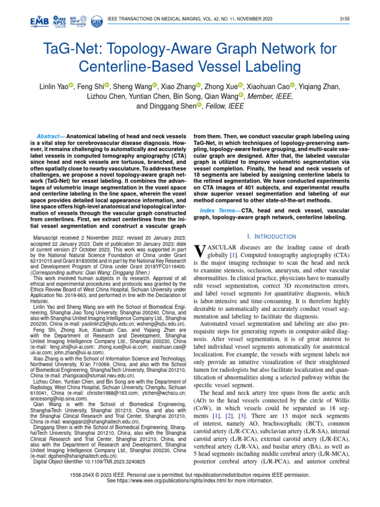 TaG-Net Topology-Aware Graph Network for Centerline-Based Vessel ...