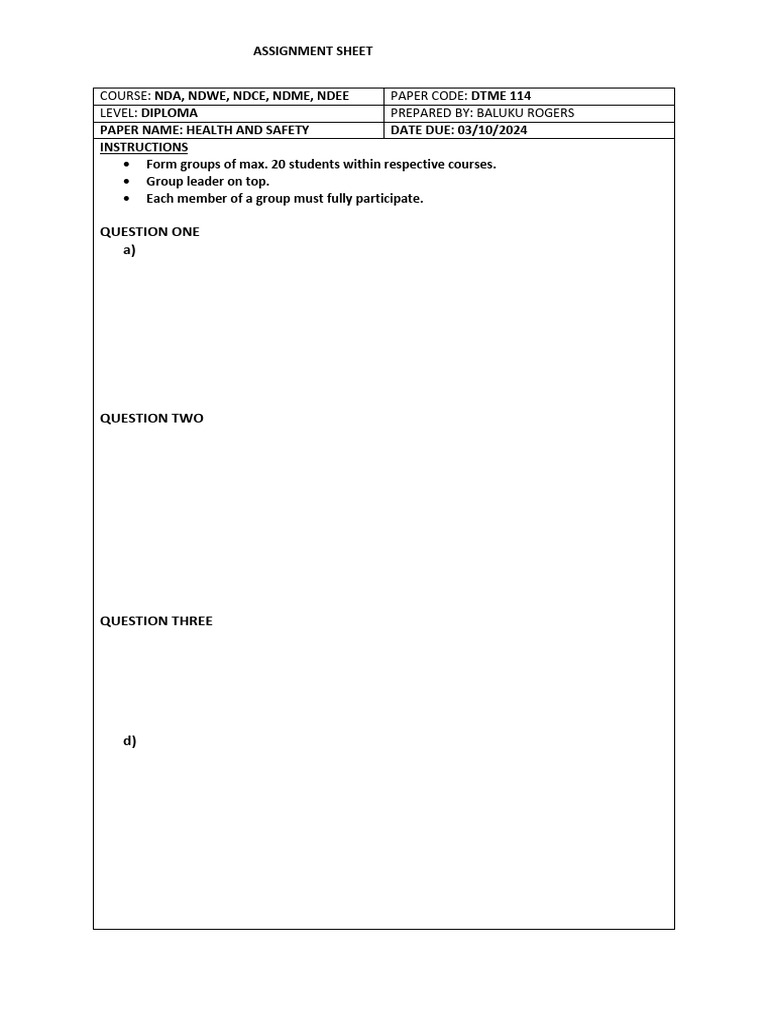 Construction Site PPE Safety Assignment | PDF | Personal Protective ...