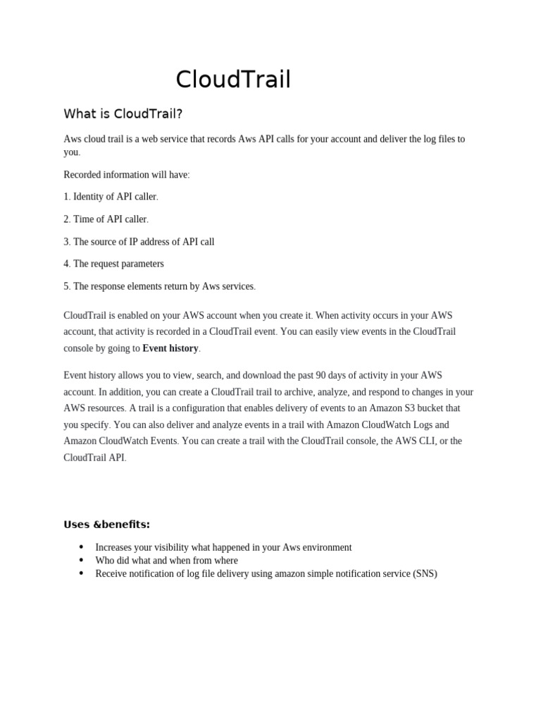 Cloud Trail | PDF | Amazon Web Services | Command Line Interface