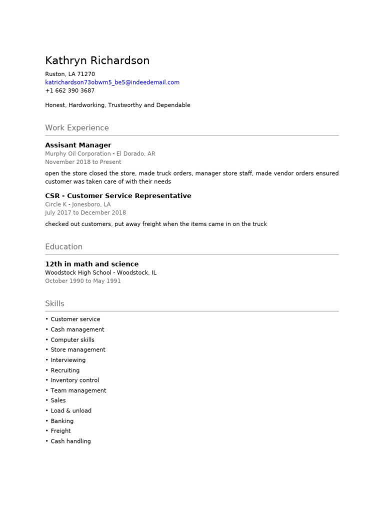 Kathryn - Richardson Resume | PDF