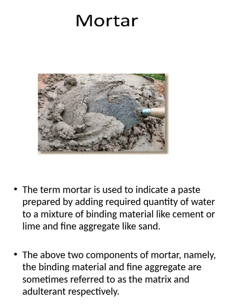 Types and Uses of Mortar and Timber | PDF | Mortar (Masonry ...