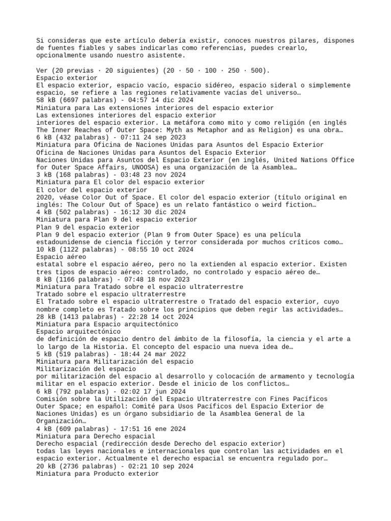 Definición del espacio exterior | PDF | Tiempo espacial | Espacio exterior
