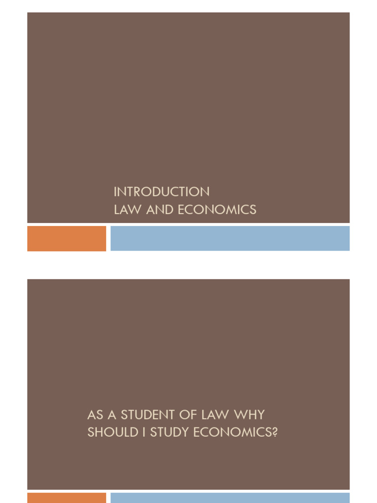 Law and Economics: Why Study Together? | PDF | Burden Of Proof (Law ...