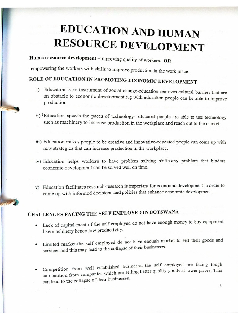 Education and Human Resource Development | PDF