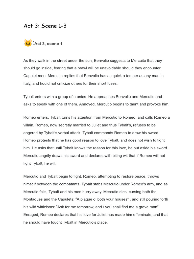 Act 3- Scene 1-3 | PDF | Characters In Romeo And Juliet | Romeo And Juliet