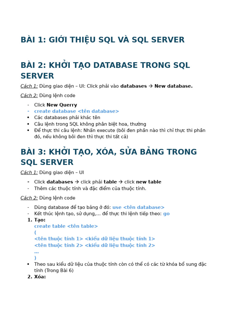 Học SQL cơ bản | PDF