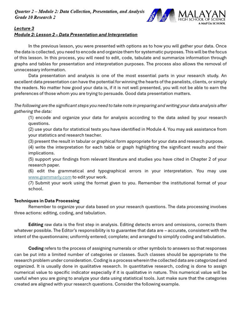 Lecture 3 - Data Presentation and Interpretation | PDF | P Value | Scientific Method