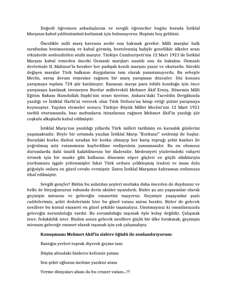 12 Mart Konuşması | PDF