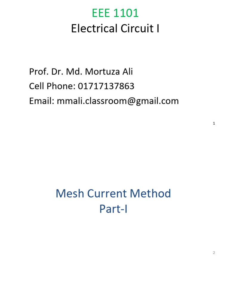 mesh analysis - $Cotha92$ | PDF | Electrical Network | Electronics