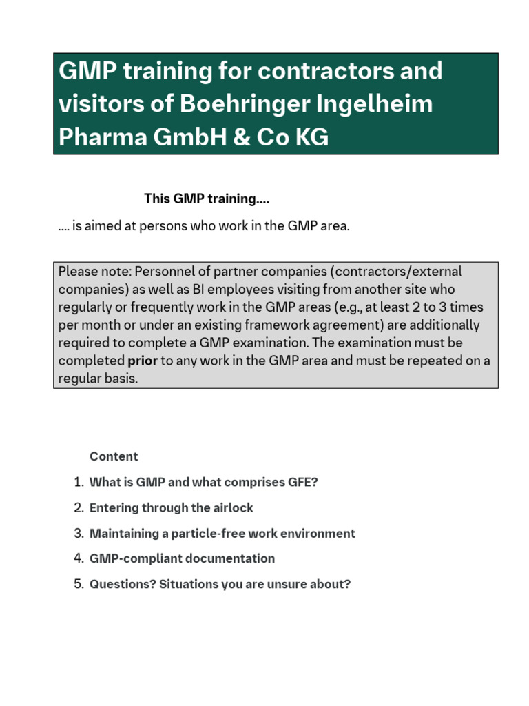 Free GMP Training for Employees PDF | PDF | Hand Washing | Hygiene