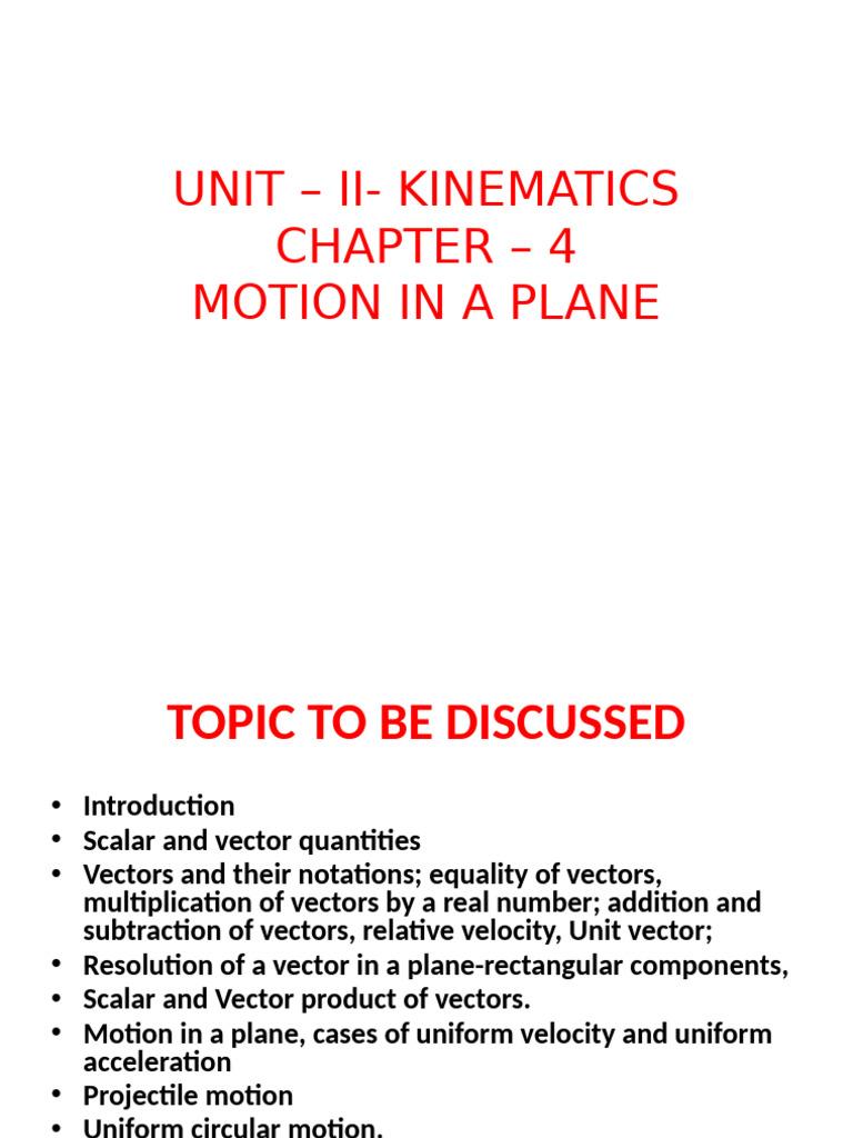 Motion in A Plane 3 | PDF | Euclidean Vector | Velocity
