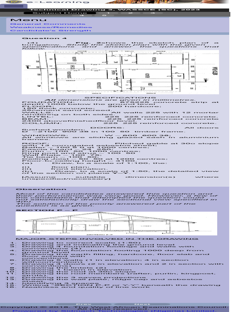 Waec Building Drawing. 23.Sc | PDF | Framing (Construction) | Civil ...