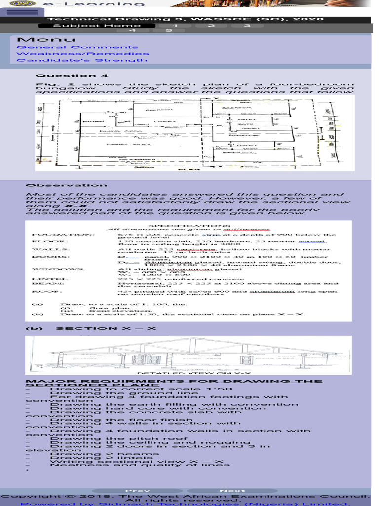 Waec Building Drawing. 20.Sc | PDF