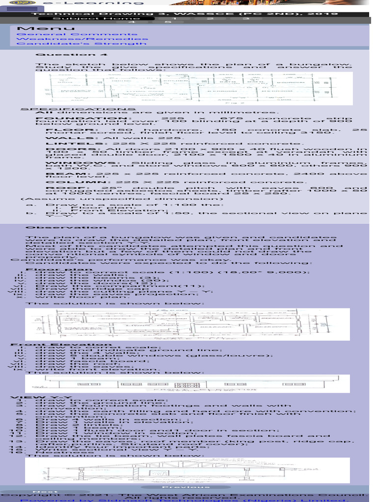 Waec Building Drawing. 19.Pc | PDF | Framing (Construction) | Concrete