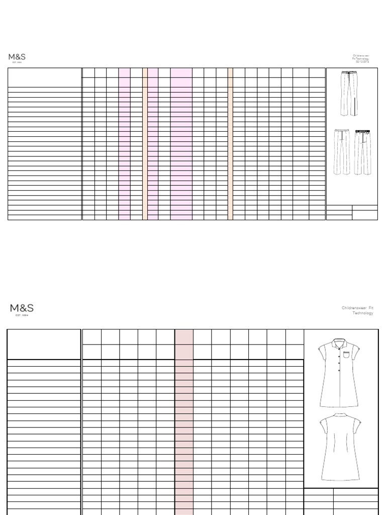 t76 Girls School Grades v3 | PDF | Length | Softlines (Retail)