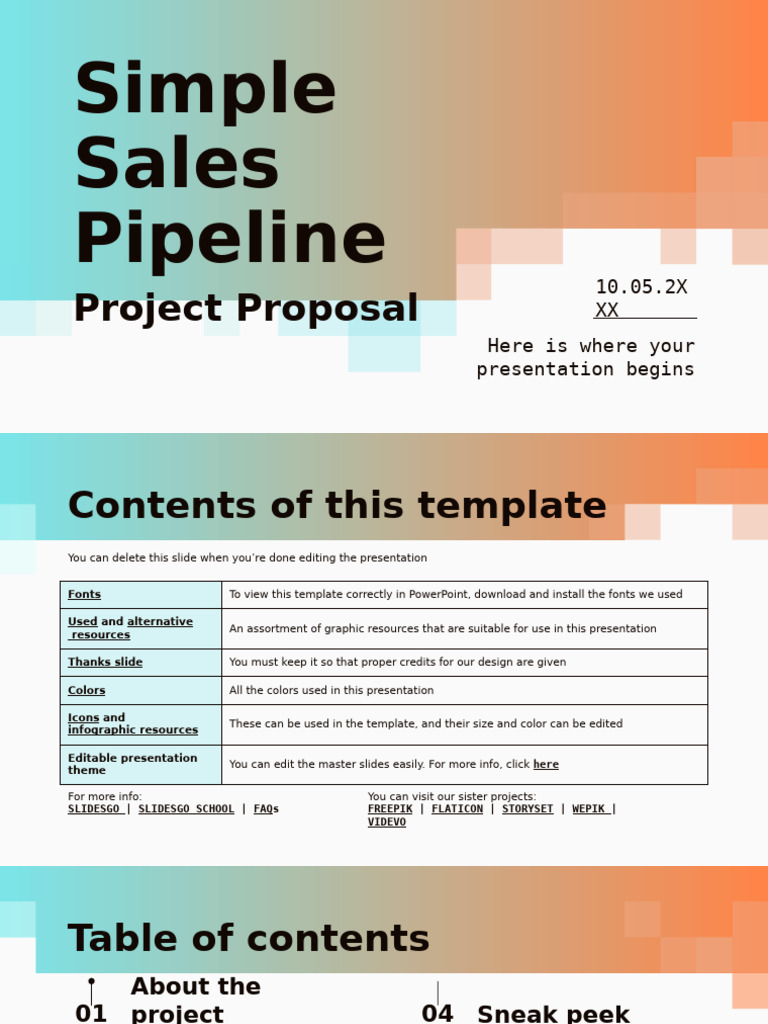 Simple Sales Pipeline Project Proposal by Slidesgo | PDF