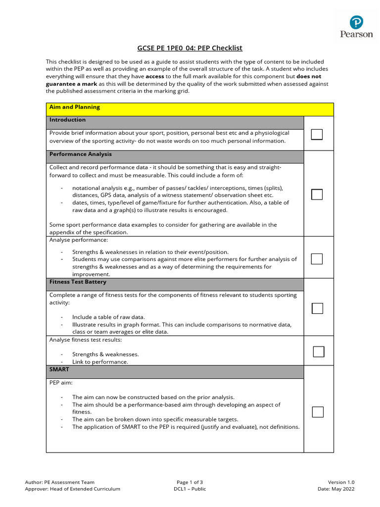 2023-PEP-checklist-v1-fill-in | PDF | Evaluation