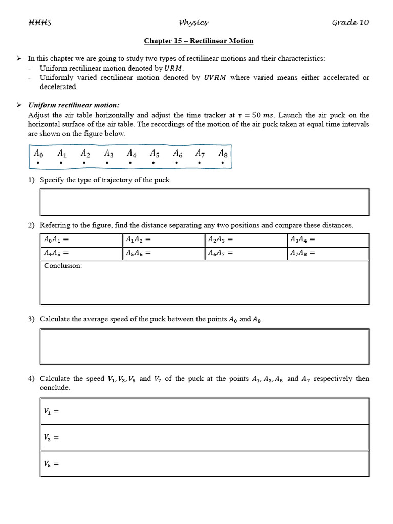 Rectilinear Motion | PDF | Speed | Acceleration