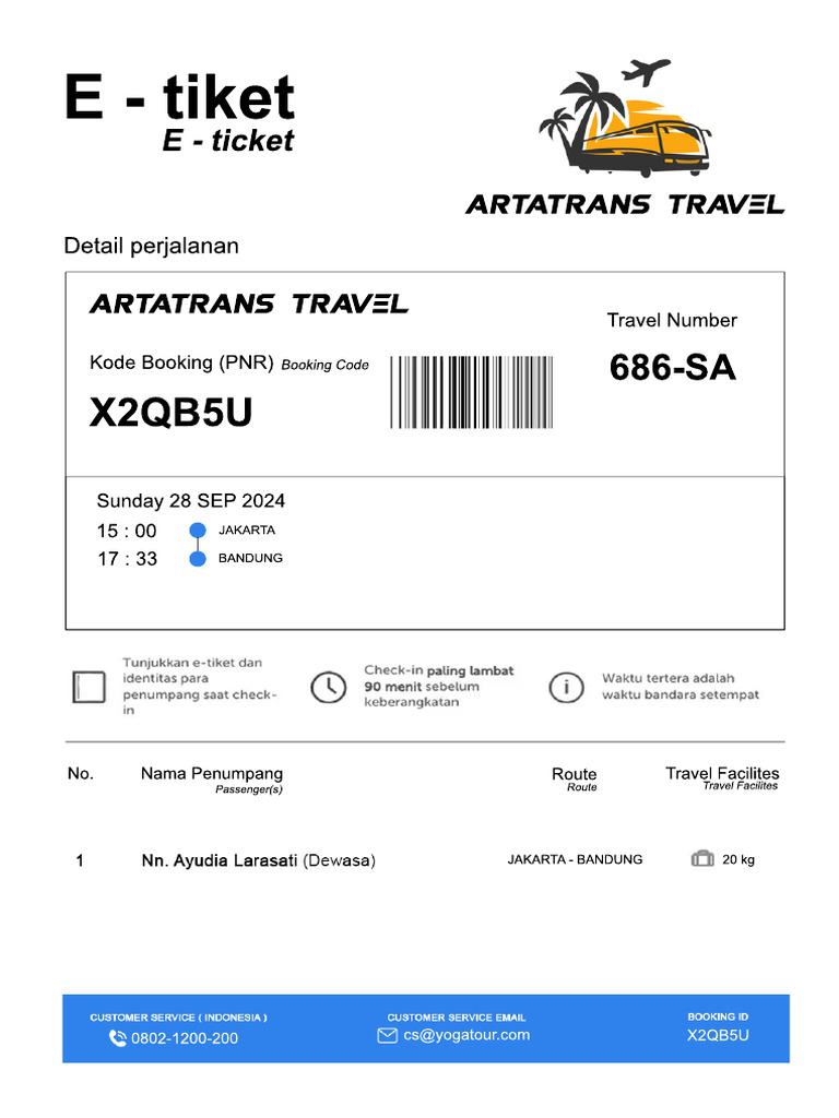 E Tiket Travel | PDF