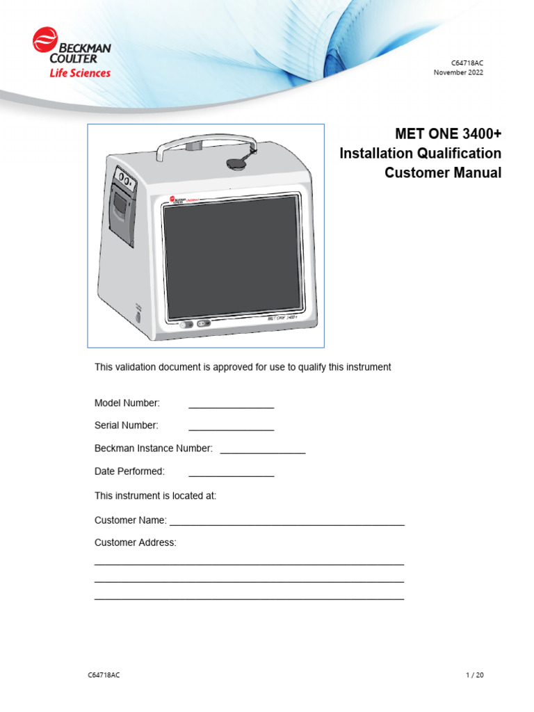 MET ONE 3400+ Installation Guide | PDF | Scada | Computing
