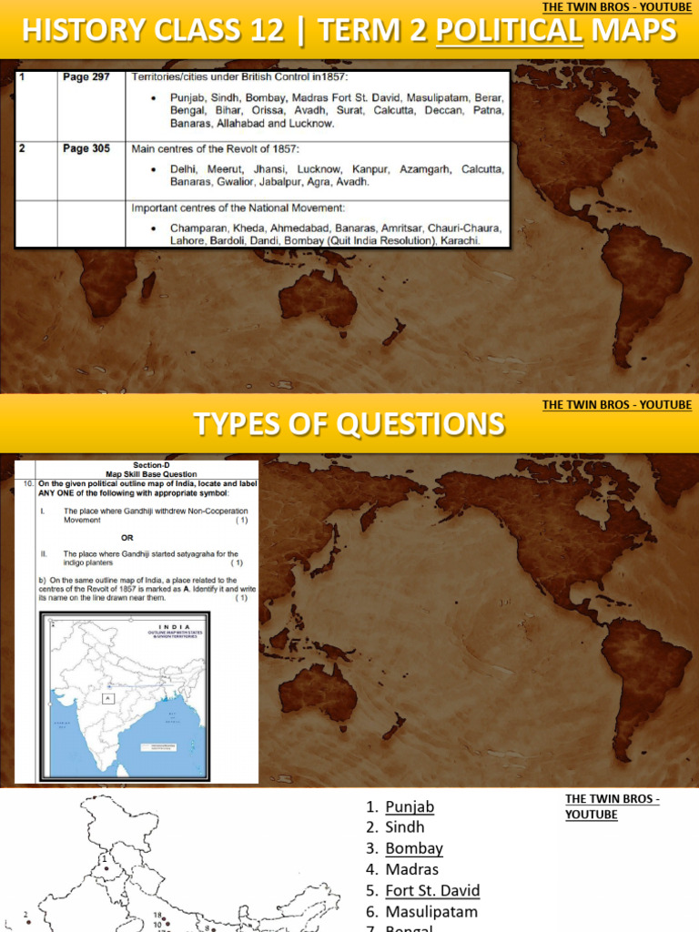 Political Maps for History Class 12 | PDF