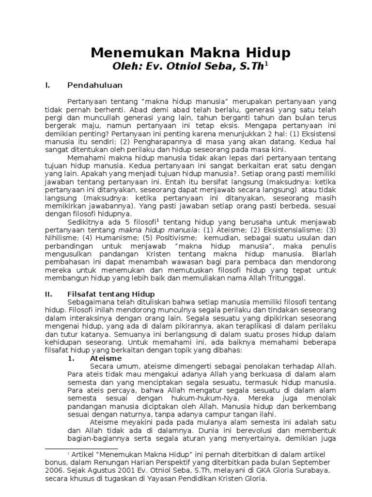 Filosofi dan Makna Hidup Manusia | PDF | Sains & Matematika