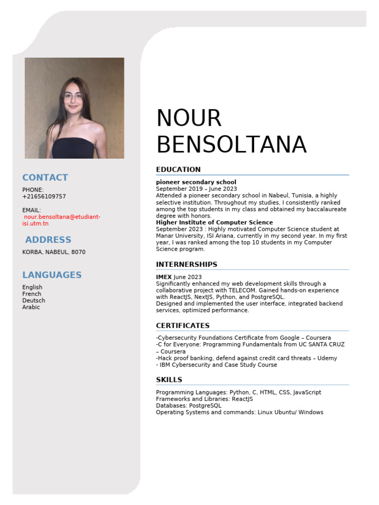 Nour Bensoltana | PDF