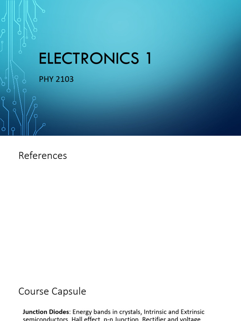 Electronics Course Overview and Concepts | PDF | Electric Current | Voltage