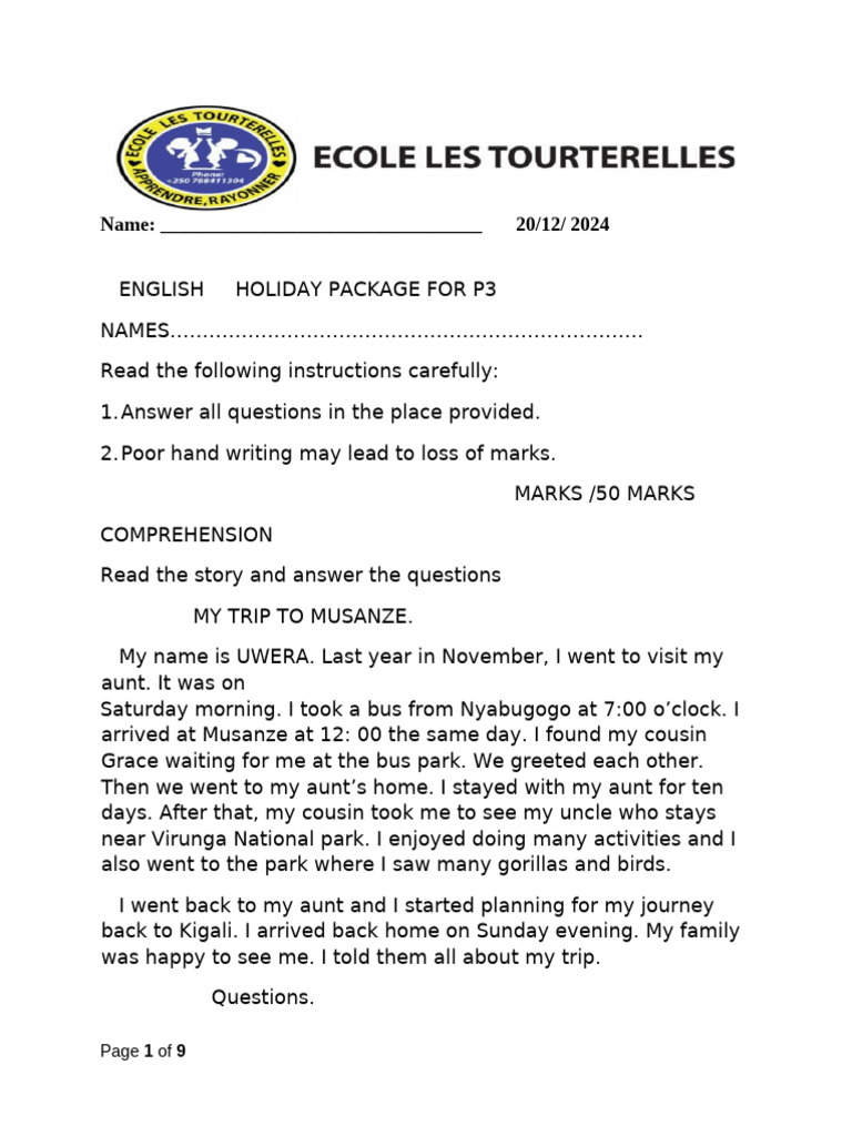 P3 Holiday Package for 2024 | PDF