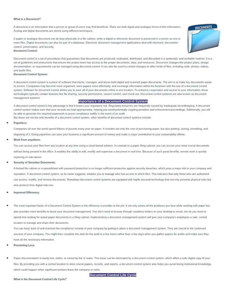 document controll | PDF | Computer File | Version Control