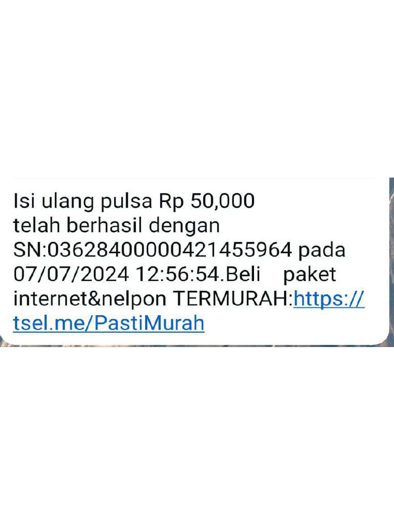 Pembelian Pulsa Linda Juli-Desember 2024 | PDF