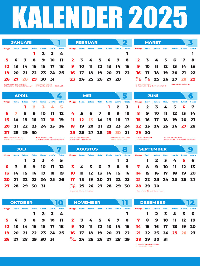 Kalender 2025 - Model B | PDF